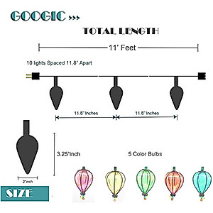 11FT String Lights with 10 Bulbs Backyard Patio Lights String Lights,Hanging Indoor/Outdoor String Lights for Bistro Tents Market Cafe Gazebo Porch Letters Party Deco