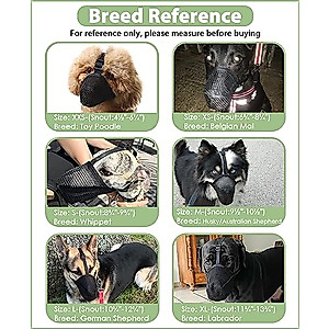 Dog Muzzle, Soft Mesh Muzzle for Small Medium Large Dogs, Adjustable Puppy Muzzles for Scavenging Biting Licking and Chewing, Allows Panting and Drinking (Black, L-(Snout:10¼"-12¼"))
