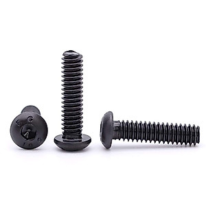 M6 x 35mm (25 pcs) Button Head Socket Cap Screws Bolts, Grade 10.9 Alloy Steel, Black Oxide Finish, Full Machine Thread