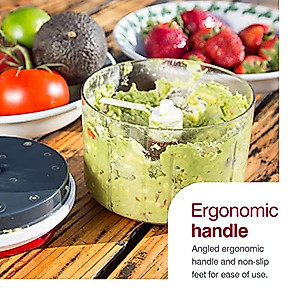 Zyliss Easy Pull Food Processor - Pull Chopper and Manual Food Processor - Handheld Vegetable Slicer and Dicer - For Travel, Camping, Small Kitchens, and RVs - Dishwasher Safe