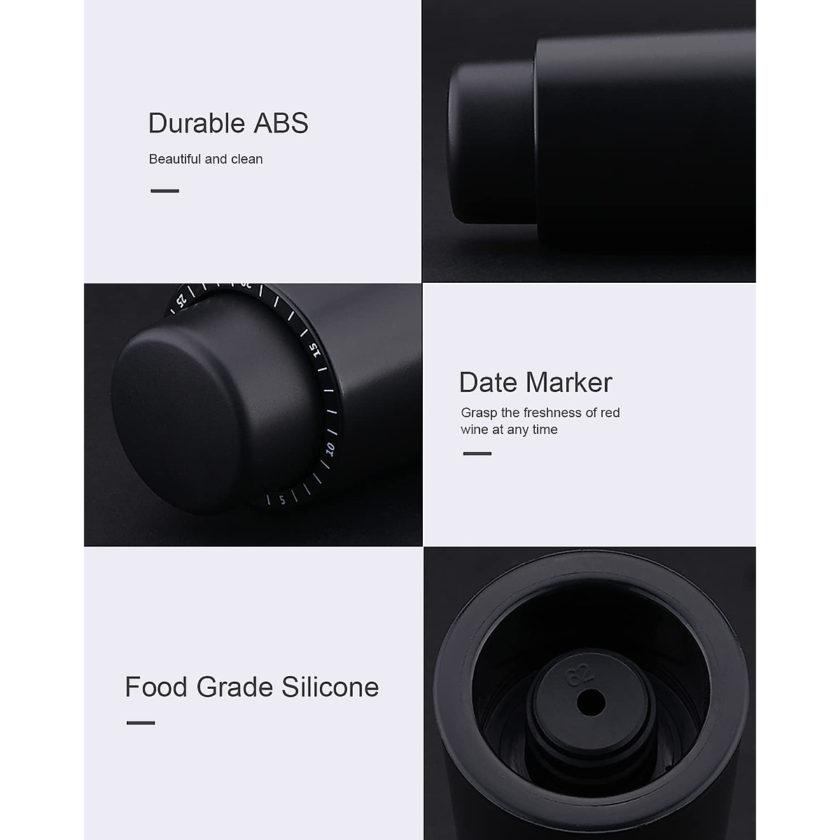 Wine Bottle Stopper, Vacuum Wine Bottle Stoppers, Reusable Wine Stoppers, Bottle Sealer Keeps Wine Fresh, 100% seal anti-leakage[2 PACK]…