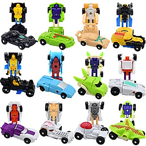 12 Packs Easter Eggs Filled with Deformation Cars Toys, 2.8" Plastic Surprise Eggs Prefilled with Transform Car Robot Toys for Kids Easter Egg Hunt, Easter Basket Filler, Easter Party Favor Event