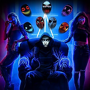 AINSKO LED Mask With Face Transforming-Light Up programmable mask,cool led mask,LED light up screen mask,led mad mask,Party Costumes Cosplay