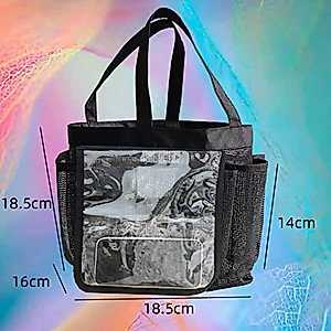 Portable Mesh Shower Caddy with Waterproof Bag , Quick Dry Hanging Toiletry Bag, 10 Storage Pocket Handle Bath Organizer for College Dorm Room Essentials, Gym, Bathroom, Mobile phone waterproof bag