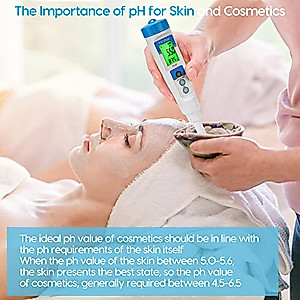 YINMIK pH Meter with Flat Surface Electrode to Measure pH of Liquids Semi-Solids e.g. Hydroponic Nutrient, Wort in Beer Brewing, Lotions and Creams Cosmetic, Durable Tester with Protective Sensor Cap