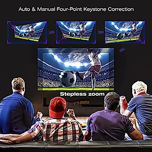 Missyee 150 ANSI Smart Portable DLP Movie Projector, Pocket Outdoor Projector for Phone 1080P HD Support Wireless Video Travel Short and Throw -Built-in 5200mAh Battery -iOS/Android/HDMI/USB