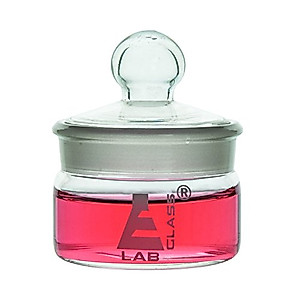 EISCO Weighing Bottle, Low Form, 35ml capacity, Borosilicate Glass with Interchangeable Ground Stopper