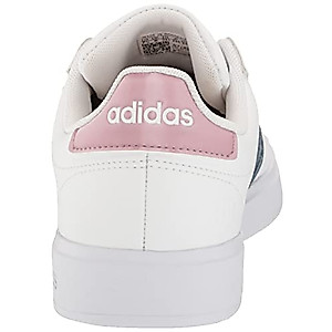 adidas Women's Grand Court 2.0 Tennis Shoe, White/Wonder Steel/Magic Mauve, 7.5