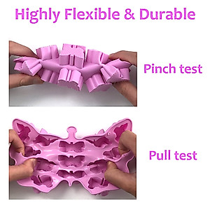 Butterfly Ice Cube Tray (2 pcs) Craft Ice Cube Molds Butterfly Molds Silicone Ice Cube Tray Shapes Butterfly Molds for Chocolate Cute Ice Cube Tray Cocktail (Small butterflies (13 cavities/mold))