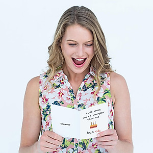 Smnwinsl Funny Birthday Card for Him/Her,Birthday Card for Friends,Humorous Birthday Card for Son Daughter Sister Brother Best Friend,Rude That You're Younger Than Me But Ok