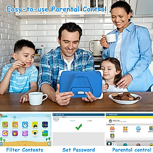 HOTTABLET Kids Tablet 10 inch, Android 12 Tablet for Kids, Parental Control Toddler Tablets, 32GB ROM 512GB Expand, Kids Apps Pre-Installed, Dual Camera, WiFi-6, Shockproof Kickstand Case