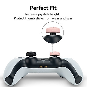 GeekShare Halloween Cute Thumb Grip Caps for Playstation 5 Controller, Thumbsticks Cover Set Compatible with Switch Pro Controller and PS4 PS5 Controller, 4Pcs - Pink Skull
