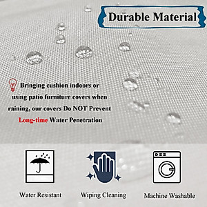 TECOSARA Patio Cushion Covers Set for 7 Pcs Sectional Rattan Sofa , Outdoor Cushion Covers for Seat and Back, Water Repellent Outside Cushion Covers Replacement