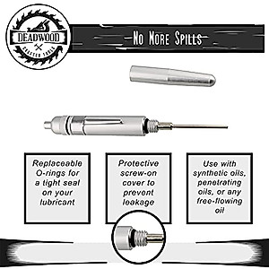Deadwood Crafted Tools Woodworking Oiler Pen - 15ml Pinpoint Applicator Lubricating Machine Oil Pen For Crafting