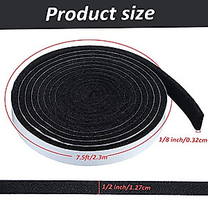 BBQ Gasket Black Grill Tape High Temp Grill Seal Self Stick Gasket, 7.5 Ft Length 1/8 Inch Thickness (2, 0.5 Inch Wide)