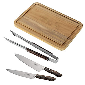 Tramontina Chef's Knife Set Grill Tongs & Cutting Board 3 Pk - 2 Pc, 80015/004DS
