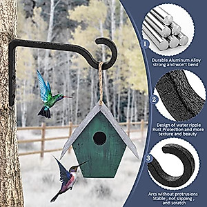 Hanging Plant Bracket for Wall Hooks, 6 Inch Metal Plant Hook Decorative Wall Plant Bracket for Hanging Bird Feeders, Flower Baske, Lanterns, Wind Chimes, Home Decor Indoor & Outdoor 2 Pack, Black