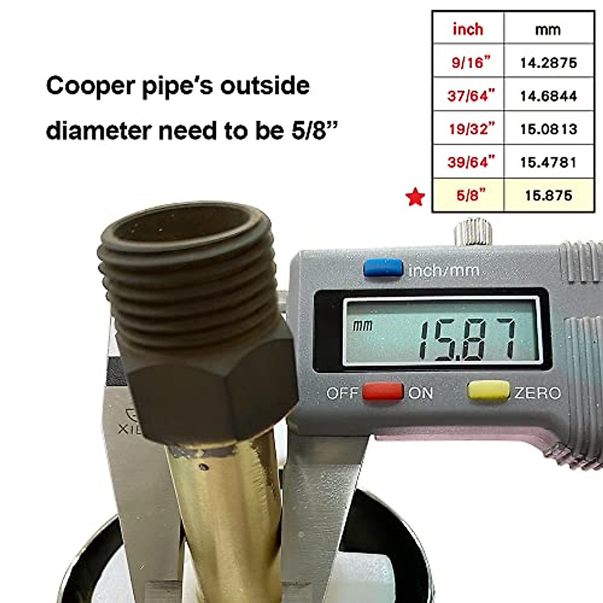 Gold Hao The Bathroom Universal Slip-On Tub Spout with Diverter - 5" Bath Tub Faucet with Diverter, Easy to Install & Save Water Leaks in Minutes, Fit 5/8" Copper Pipe (Chrome)