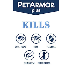 PetArmor Plus Flea and Tick Prevention for Dogs, Dog Flea and Tick Treatment, 6 Doses, Waterproof Topical, Fast Acting, Large Dogs Dogs (45-88 lbs)