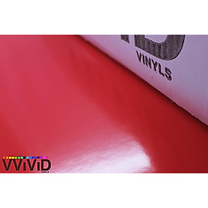 Red Gloss 60 Inches x 1 Foot Car Wrap Vinyl Roll with Air Release 3MIL-VViViD8