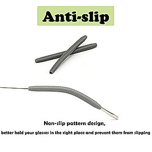 UPIONIC Silicone Glasses End Tip Grips, Anti-Slip Eyeglass Ear Sock Pieces Tube Sleeve, Silicone Elastic Comfort Eyeglasses Retainer for Thin Temples(6 Pairs,Black&White)
