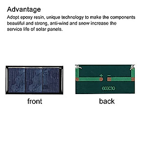 MECCANIXITY Mini Solar Panel Cell 1.5V 160mA 0.24W 60mm x 30mm for DIY Electric Power Project Pack of 5