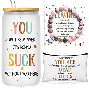 Skylety Farewell Gifts Set Going Away Gift for Coworker New Job Gifts for Women Lucky Goodbye Leaving Job Gifts for Coworker Lady Manager Employee Retirement Christmas (Leaving)