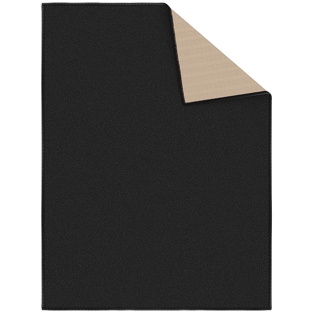 Ottomanson Ottohome Collection Non-Slip Rubberback Modern Solid Design 2x3 Indoor Area Rug/Entryway Mat, 2'3" x 3', Black