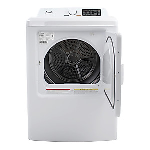 Avanti Front Load Free Standing Natural Gas Clothes Dryer Machine, Full Size 10 Automatic Cycles with Dryness Settings and Reversible Door Option, 6.7 cu.ft. , White