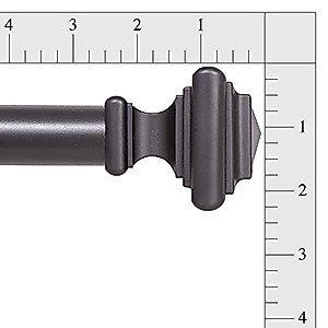 Interior Living 66-120 in. Adjustable Soft Square End Curtain Rod, 1 in. Diameter, Black
