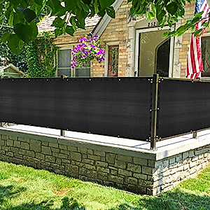Lvydec Balcony Privacy Screen Cover, 16.5' x 3.5' Privacy Screen Fence for Porch Deck Garden Backyard Patio, Waterproof and UV-Resistant (Black)