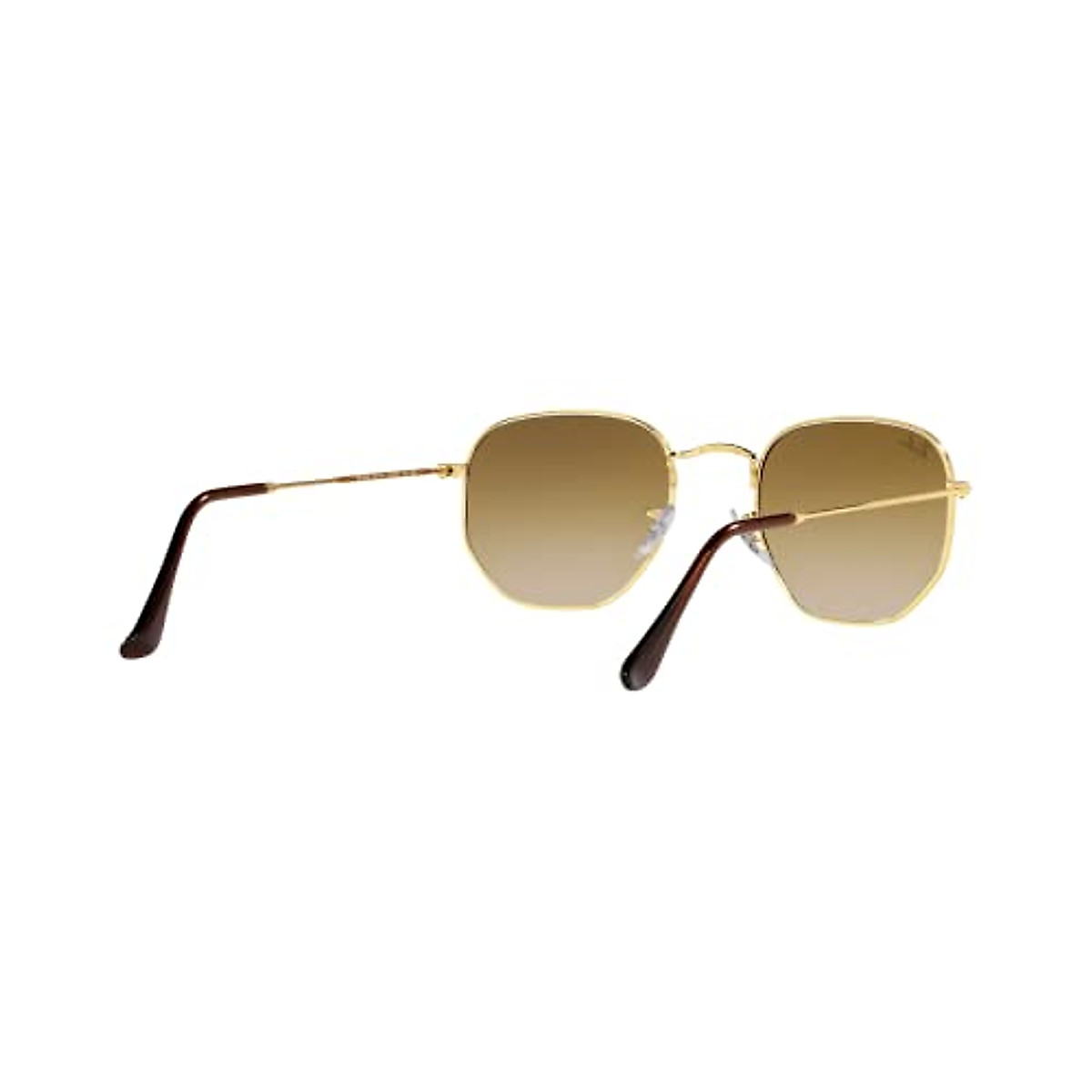 Ray-Ban RB3548 Hexagonal Sunglasses, Gold/Clear Gradient Brown, 54 mm