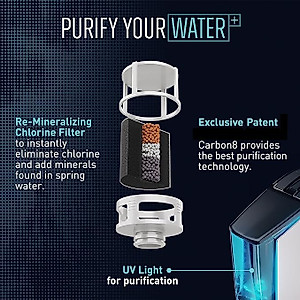 Carbon8 Sparkling Water Maker Machine - Home Soda Streaming Machine, Screw-In CO2 Carbonator, Countertop Water Mineralizer, Seltzer Soda Maker Machine Dispenser - CO2 Cylinder Not Included - Black