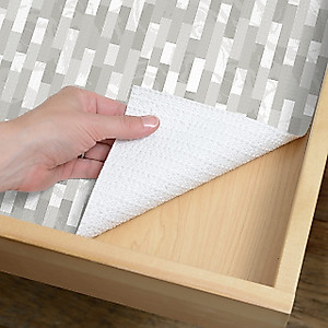 Con-Tact Brand Grip Prints Non-Adhesive Non-Slip Counter Top, Drawer/Shelf Liner, 18" x 4', Modern Marble Greystone