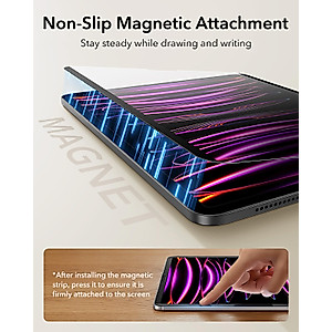 ESR for iPad Pro 12.9 Inch Paper-Feel Magnetic Screen Protector 6th/5th/4th/3rd Generation (2022/2021/2020/2018), Write and Draw Like on Paper, Detachable and Reusable, Matte Finish