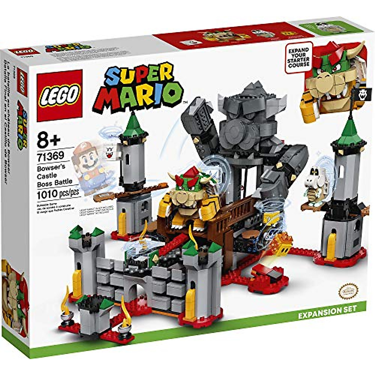 LEGO Super Mario Bowser's Castle Boss Battle Expansion Set 71369 Building Kit; Collectible Toy for Kids to Customize Their Super Mario Starter Course (71360) Playset (1,010 Pieces)