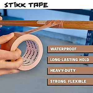 STIKK Duct Tape - Tan Duck Tape - 3 inch x 25 Yards - Heavy Duty Tape for Repairs, Household Projects - for Commercial HVAC and Construction - Effective Heavy Duty Waterproof Duct Tape
