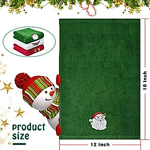 Armyte Christmas Hand Towels, 100% Cotton Bathroom Kitchen Washcloths, Wash Basin Towels 12 x 18, Christmas Holiday, Dish Towels for Drying, Cleaning, Cooking & Baking (3 Set: Red, White, Green)