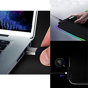 Sylvanas RGB Soft Gaming Mouse Pad Large Oversized Glowing Led Extended Mousepad Non-Slip Rubber Base Computer Keyboard Pad Mat 31.5X 11.8in