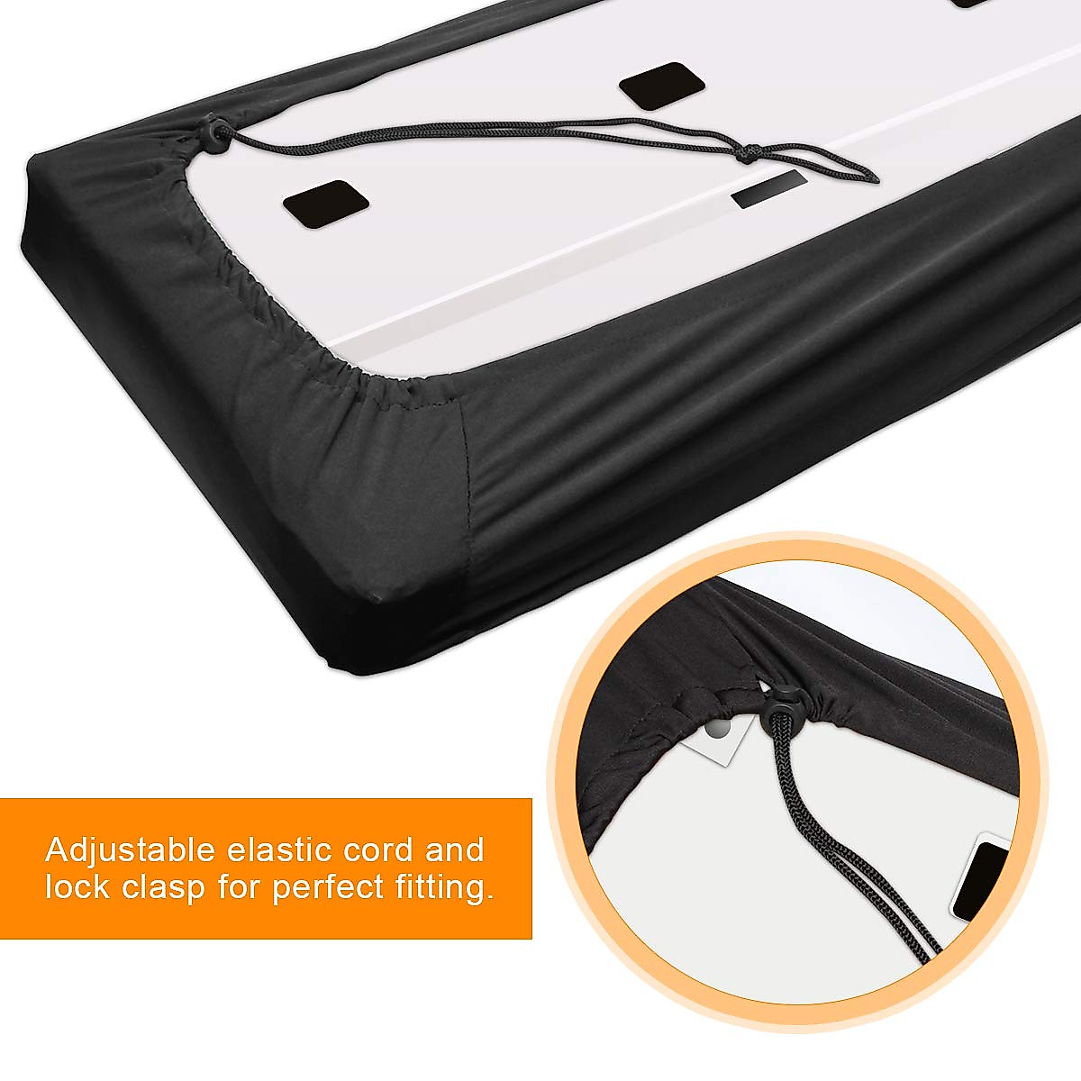 Piano Keyboard Dust Cover For 61/76/88 Keys- Electric/Digital Piano Stretchable Protective Keyboard Cover, Elastic Cord Locking Clasp, Machine Washable (61-76 Keys)