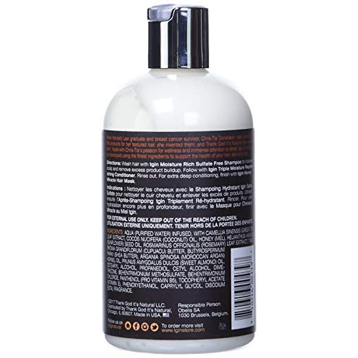 tgin Triple Moisture Replenishing Conditioner For Natural Hair - Dry Hair - Curly Hair - 13 Oz