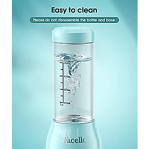 Facelle Smoothie Blender, 400W Powerful Personal Blender, 17Oz Personal Size Blender with 4 Sharp Stainless Steel Blades, Smart Switch Portable Blender for Shakes Frozen Drinks Smoothies Food Juices