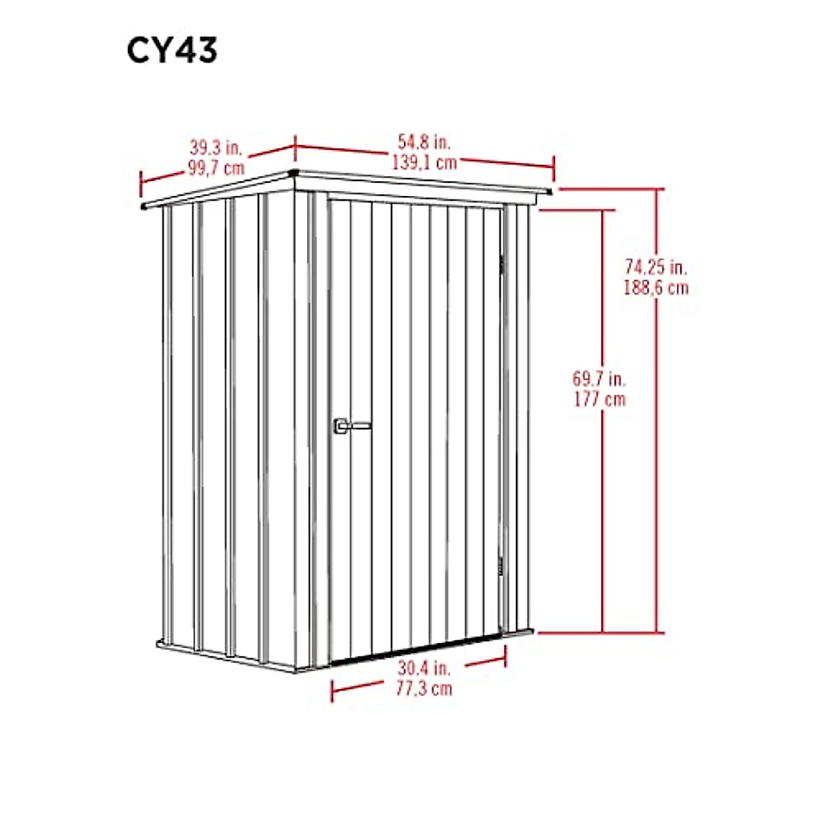Spacemaker 4' x 3' Compact Outdoor Metal Backyard, Patio, and Garden Storage Shed Kit, Juniper Berry