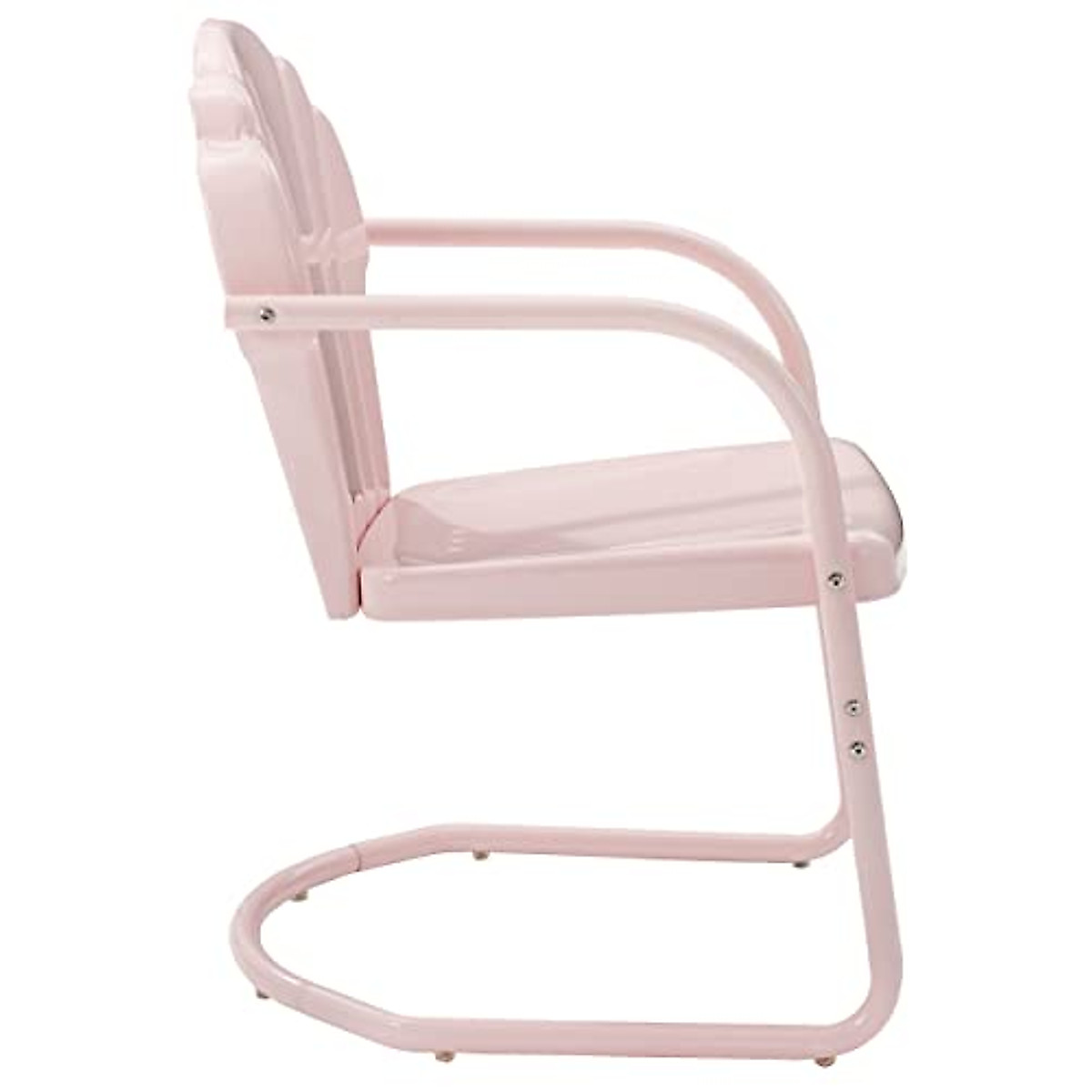 Crosley Furniture CO1029-PI Tulip Retro Outdoor Metal 2-Piece Armchair Set, Pastel Pink Gloss