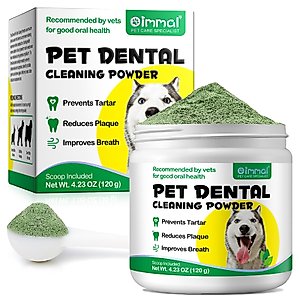 Dog Teeth Cleaning Powder,Dog Dental Powder with Probiotics Effectively Remove Tartar,Plaque,Stains,Bad Breath,Dog Teeth Cleaning Power Support Oral Care for Small,Medium,Large Dogs,4.23oz