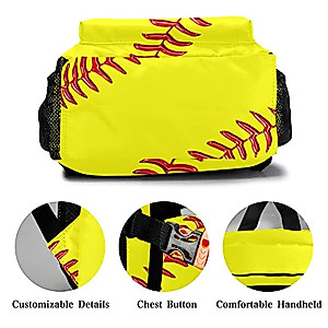 zaaprintblanket Personalized Softball Baseball Number with Text Name Casual Bags Waterproof Backpack for Unisex Adult Gift