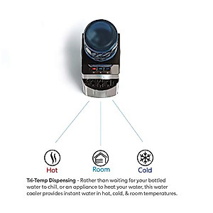 Brio Limited Edition Top Loading Water Cooler Dispenser - Hot & Cold Water, Child Safety Lock, Holds 3 or 5 Gallon Bottles - UL/Energy Star Approved