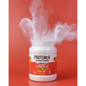 Protein2o 20g Whey Protein Isolate Powder Tub, Low Carbs, Sugar Free, Plus Electrolytes, Orange Mango, 16 Servings, 1.4 pounds