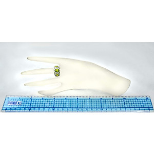 RB Gems 925 Sterling Silver Ring Genuine Gems 3-Stone-Style, Oval 9x7 mm and 7x5 mm, 5 Carats with Rhodium-Plated Finish (Peridot, 7)