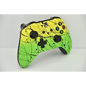 Hand Airbrushed Fade Custom Controller - Compatible with Xbox One (Matte Yellow & Green)